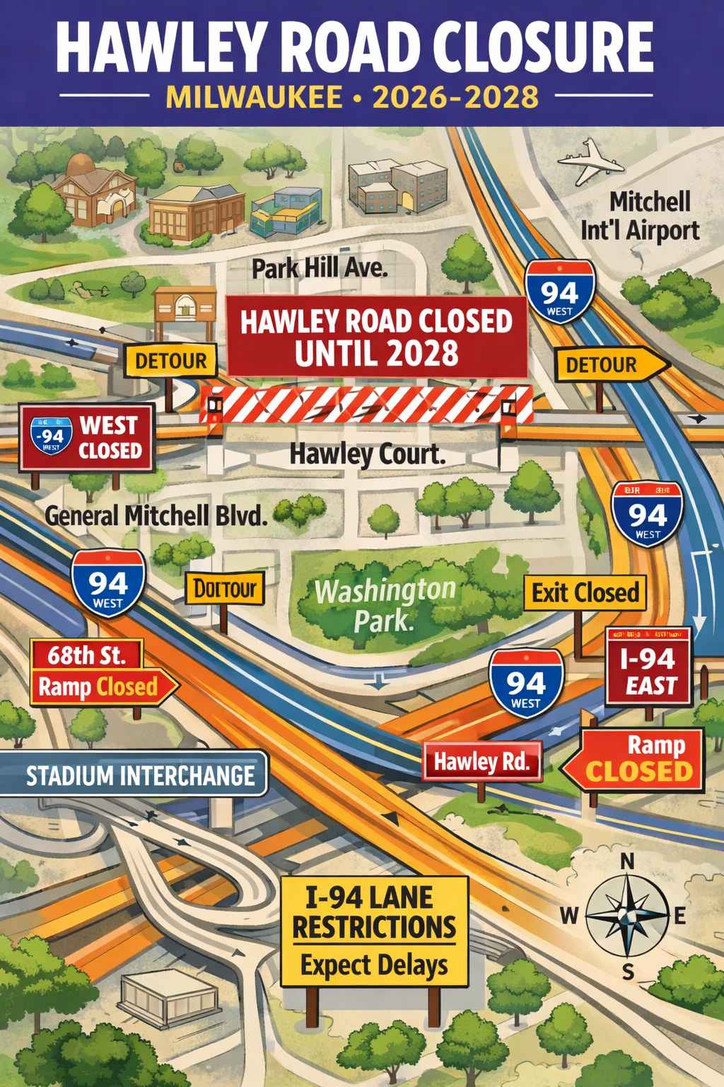 Hawley Road Closure in Milwaukee Begins Jan. 5 — What Drivers Need to ...